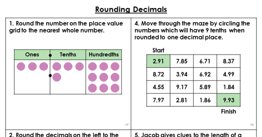 Year 5 Rounding Decimals Lesson Classroom Secrets Classroom Secrets 